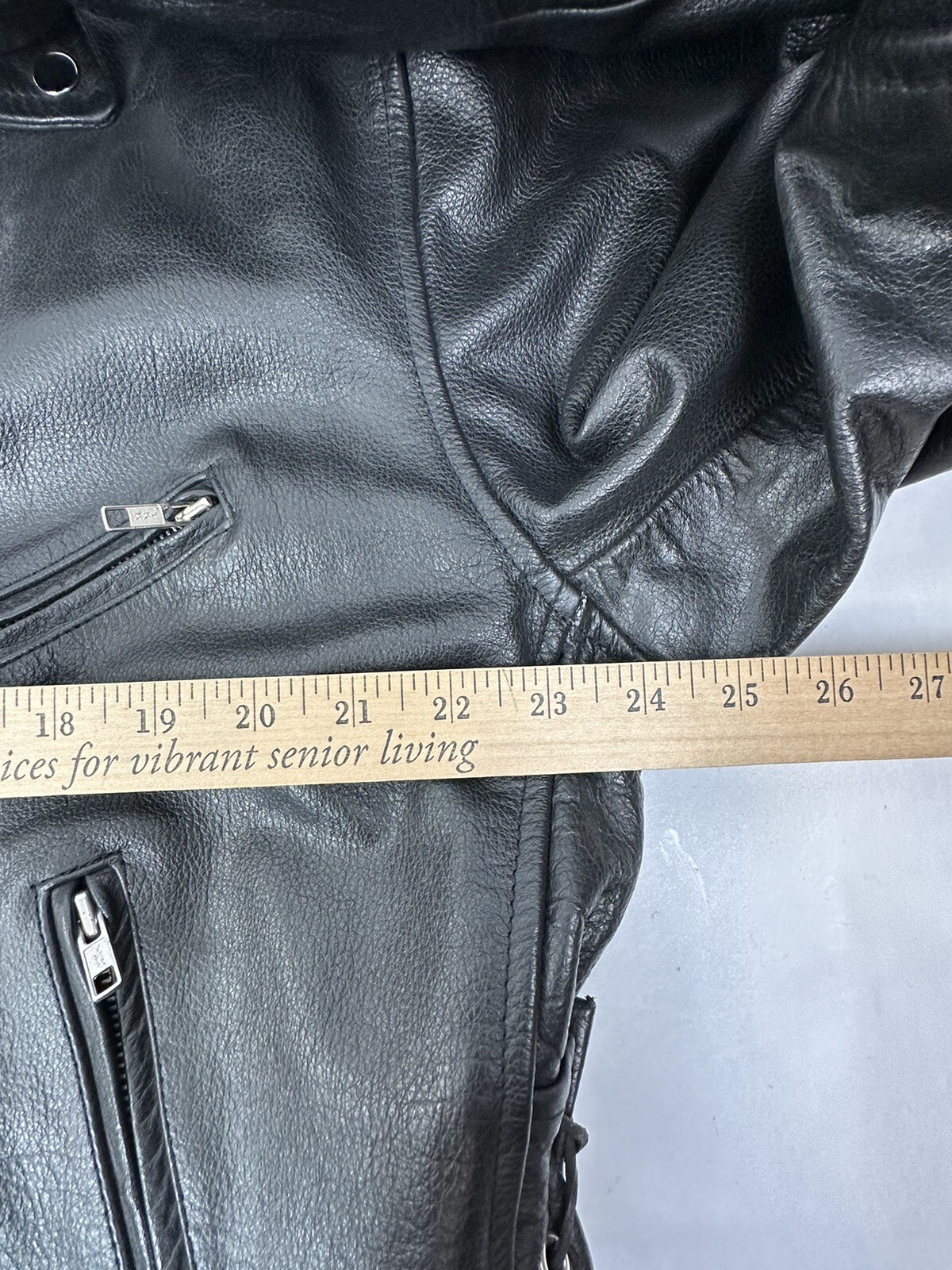 Interstate Leather Motorcycle Jacket Mens Size 48 Bla… - Gem