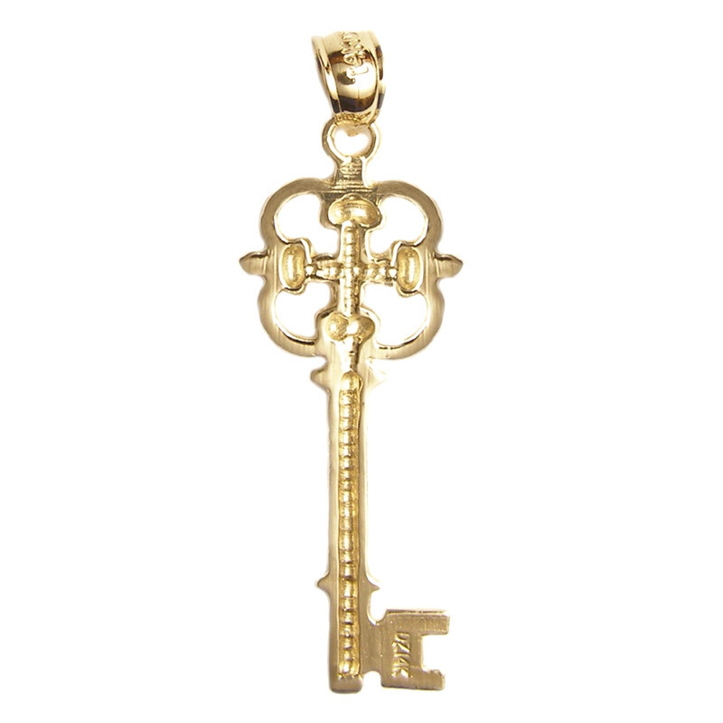 New 14k Yellow Gold Key Pendant | eBay