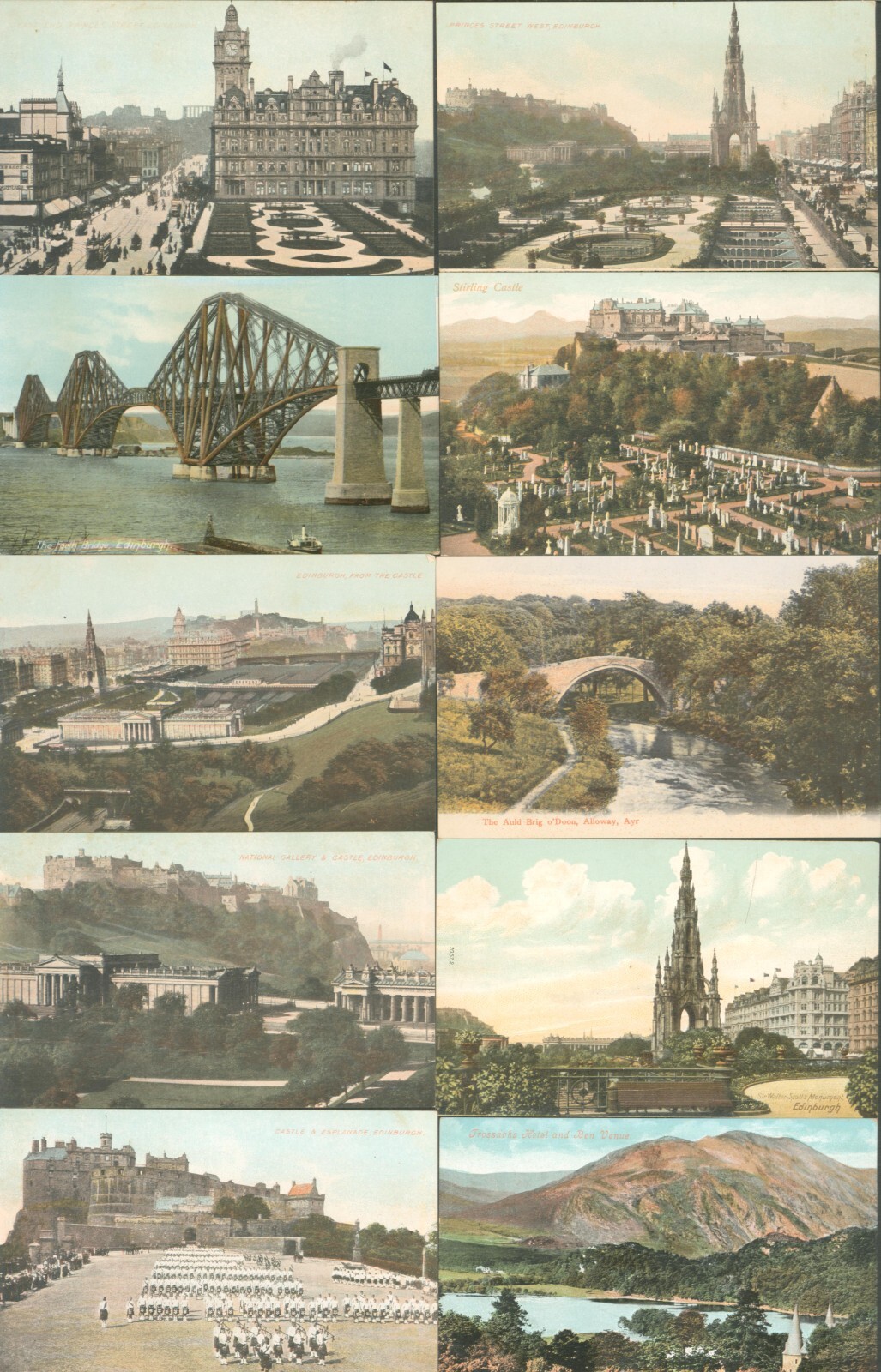 SCOTLAND UK LOT OF 10 POSTCARDS EDINBURGH STIRLING AYR TROSSACHS | eBay