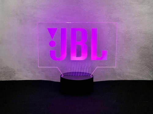 JBL LED Edge Lit Lighted Sign W/ 16 Color Base And Remote 7.8" x 7.1 ...