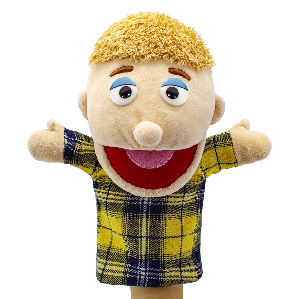 Plush Storytelling Hand Dolls Family Role Play Interactive Open Mouth ...