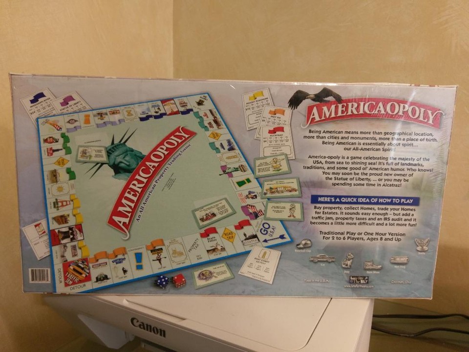 America-Opoly (AmericaOpoly) A USA themed Monopoly Game NEW in BOX | eBay