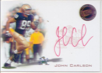 john carlson rookie rc draft auto autograph notre dame irish college ...