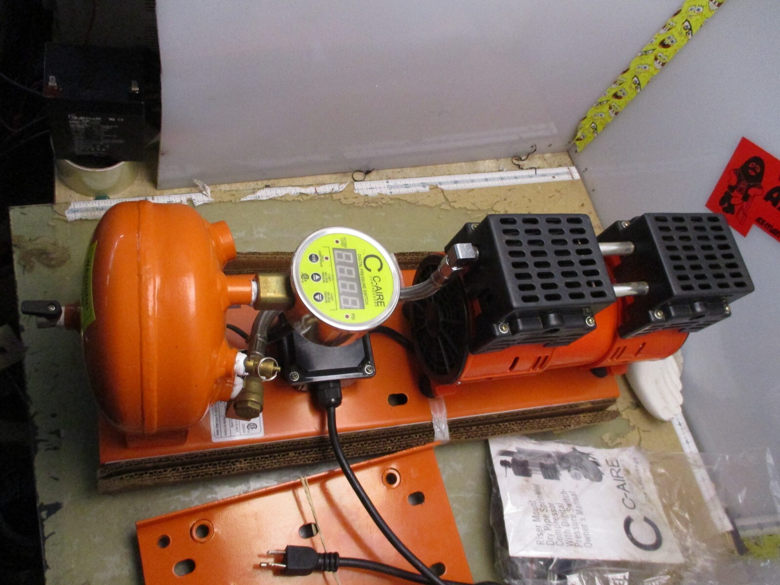 c-aire s261r-ld1-115pd riser mounted dry pipe sprinkler compressor [V-6 ...