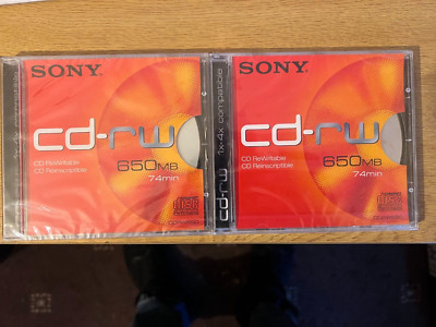BRAND NEW SEALED SONY CD-RW 650MB REWRITABLE CD 74MIN X2 | eBay UK
