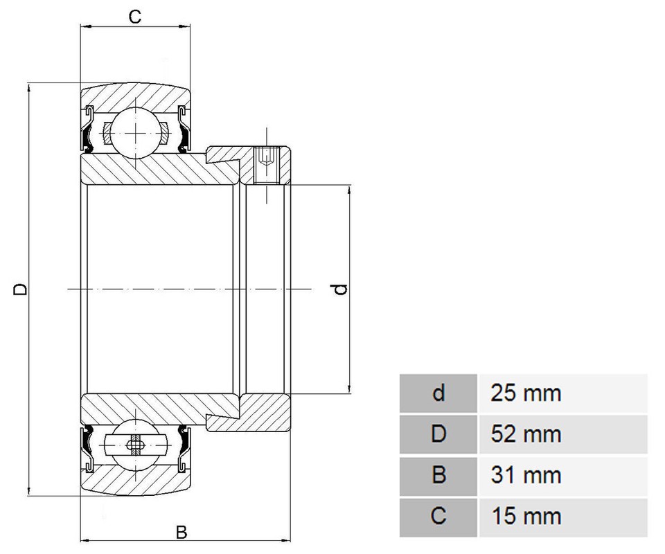 Qualität Spannlager UY 205 2S H RAE25 NPP-B Y-bearing YET 205 RAE25RRB ...