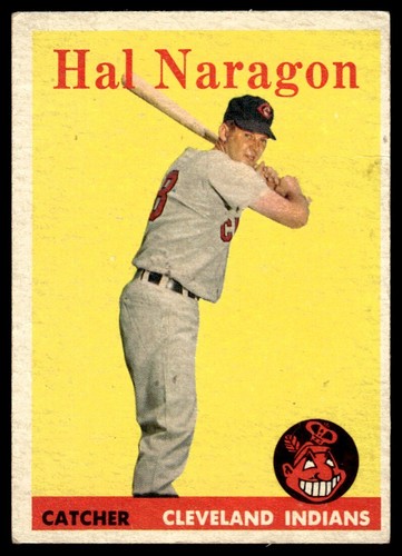 1958 Topps Hal Naragon crease Cleveland Indians #22 | eBay