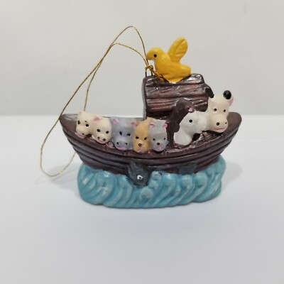 NOAH'S ARK Christmas Tree Holiday Ceramic Ornament Animals | eBay