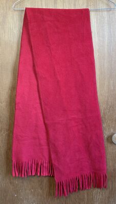 Red Fleece Scarf 58” Long 9.5” Wide Polyester Machine Washable With ...