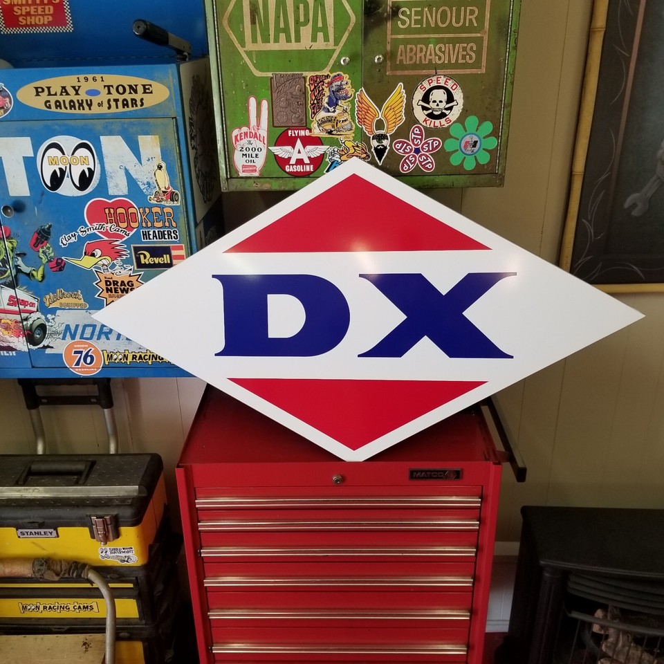 Vintage look Old Style DX Gasoline Gas Station Sign hot rod garage art ...
