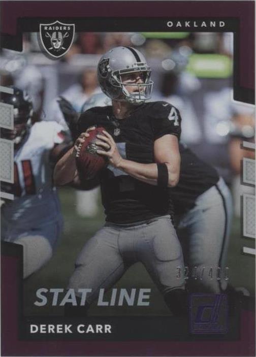 2017 Panini Donruss - Derek Carr #133 Season Stat Line /400 for sale ...