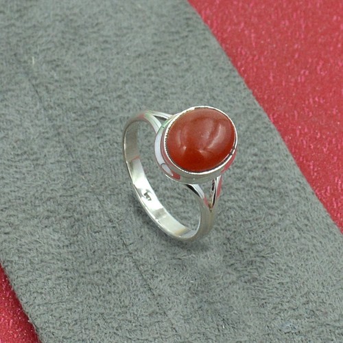 Orange Carnelian Gemstone 925 Sterling Silver Ring Good luck Ring Wedding Gift | eBay