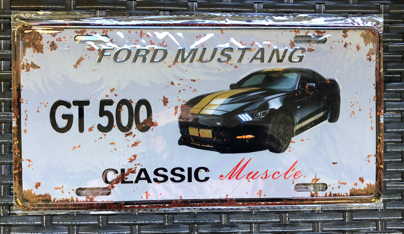Ford Mustang GT 500 Licence Plate 31cm Collectors/Man Cave | eBay Australia