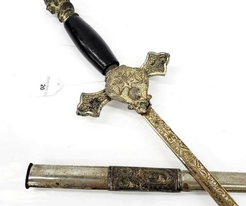 Late 1800's Antique T.C. Gleason KoC Engraved Knights Sword | eBay