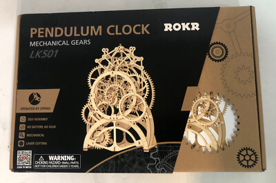 ROKR Pendulum Clock Mechanical Gears 3D Wooden Puzzle LK501 | eBay