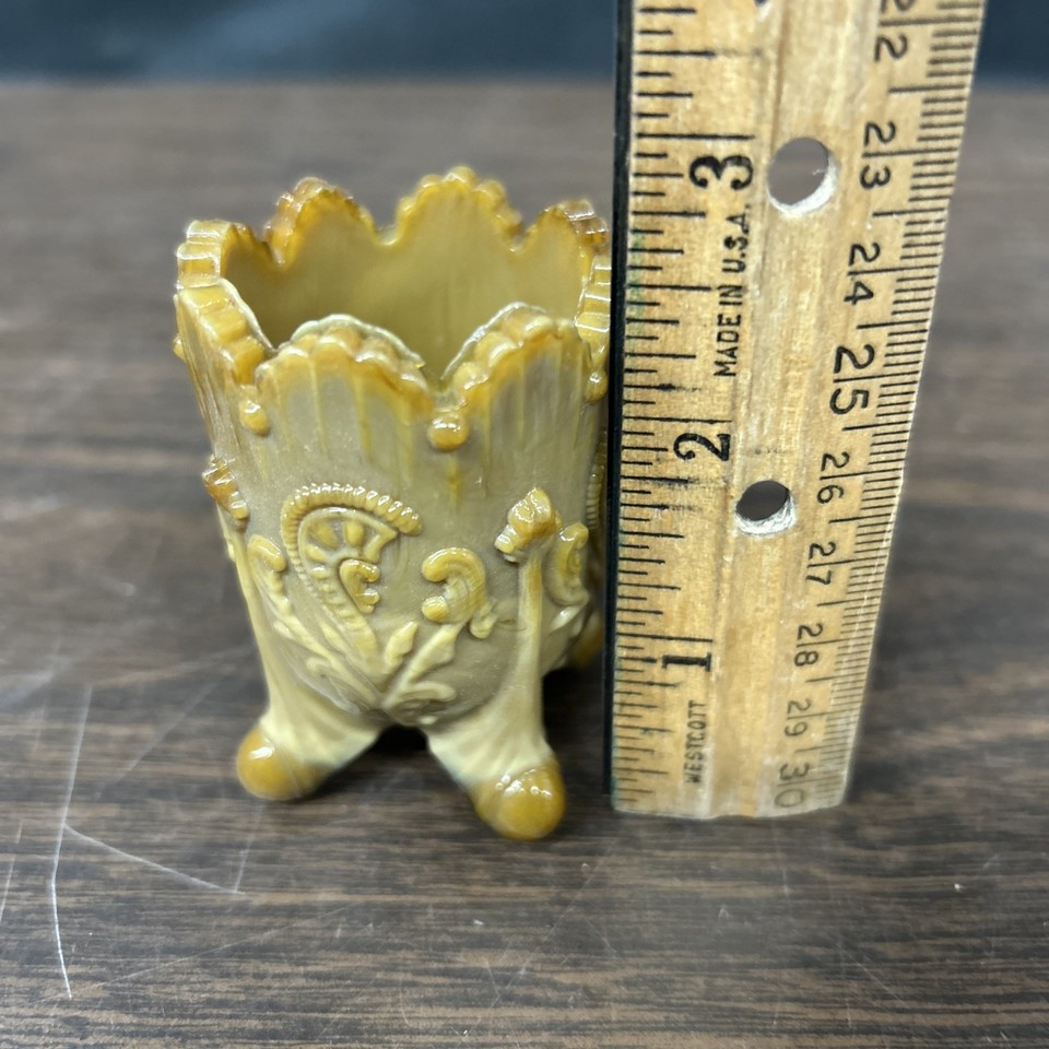 VTG ST CLAIR Inverted Fan & Feather Glass Toothpick Holder | eBay