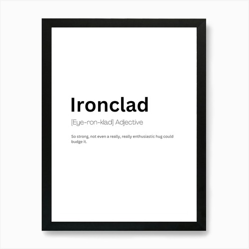 Ironclad Definition Meaning Art Pri Framed Wall Art Poster Canvas Print ...