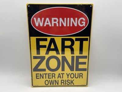 Kalan Warning Sign Fart Man Funny Metal Tin 8x12 Prank Joke Humor ...