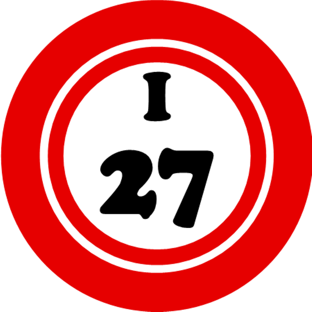 I 27 I27 Bingo Ball - 3 Inch Circle Sticker 3" x 3" - Hobby Number ...