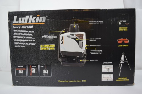 Lufkin Rotary Laser Level LR500 Kit Carry Case Laser Glasses Tripod ...