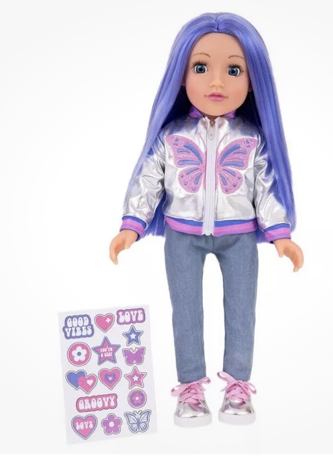 *BRAND NEW* DesignaFriend Riley Doll - 18inch/46cm with a cool sticker ...