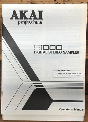 Akai S-1000 S1000 Sampler Owner / User Manual *Original* | eBay