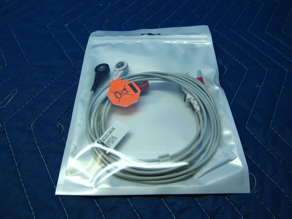 Fits Spacelabs Compatible 3 Lead EKG / ECG Snap Type Wire Set 012-0498 ...