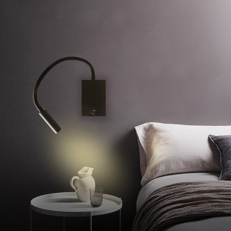 3W LED Bedroom Bedside Wall Light Fixture Showcase Soft Pipe Picture ...