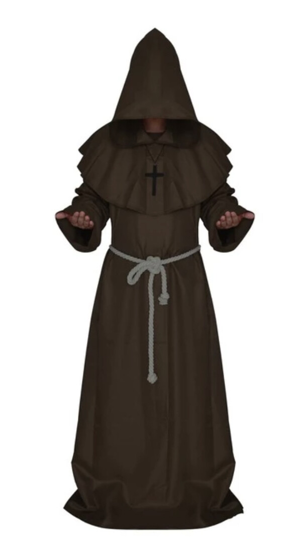 Costume da Monaco vestito frate halloween tunica carnevale saio lungo ...