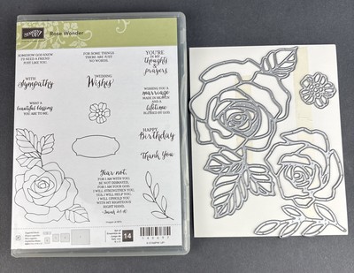 Stampin Up ROSE WONDER Stamp Set & ROSE GARDEN Dies- Sympathy, Wedding ...
