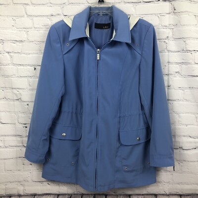 Utex Winter Raincoat Jacket Detachable Hood Full Zip Windbreaker Blue ...