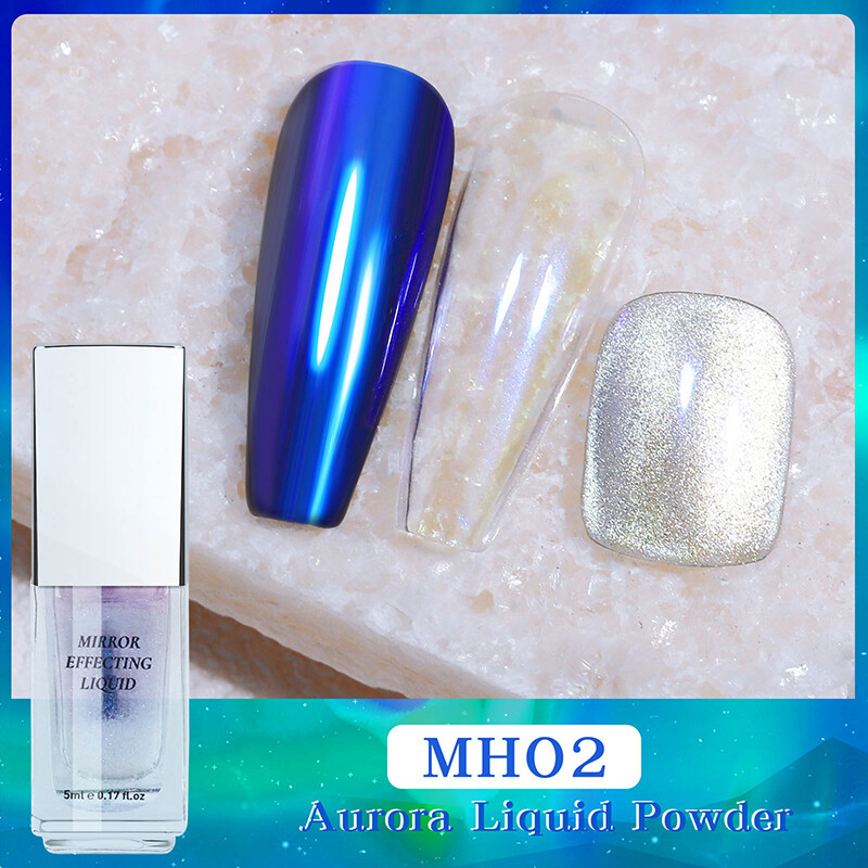 Magic Mirror Powder Holographic Laser Nail Polish Liquid Nail Glitter ...