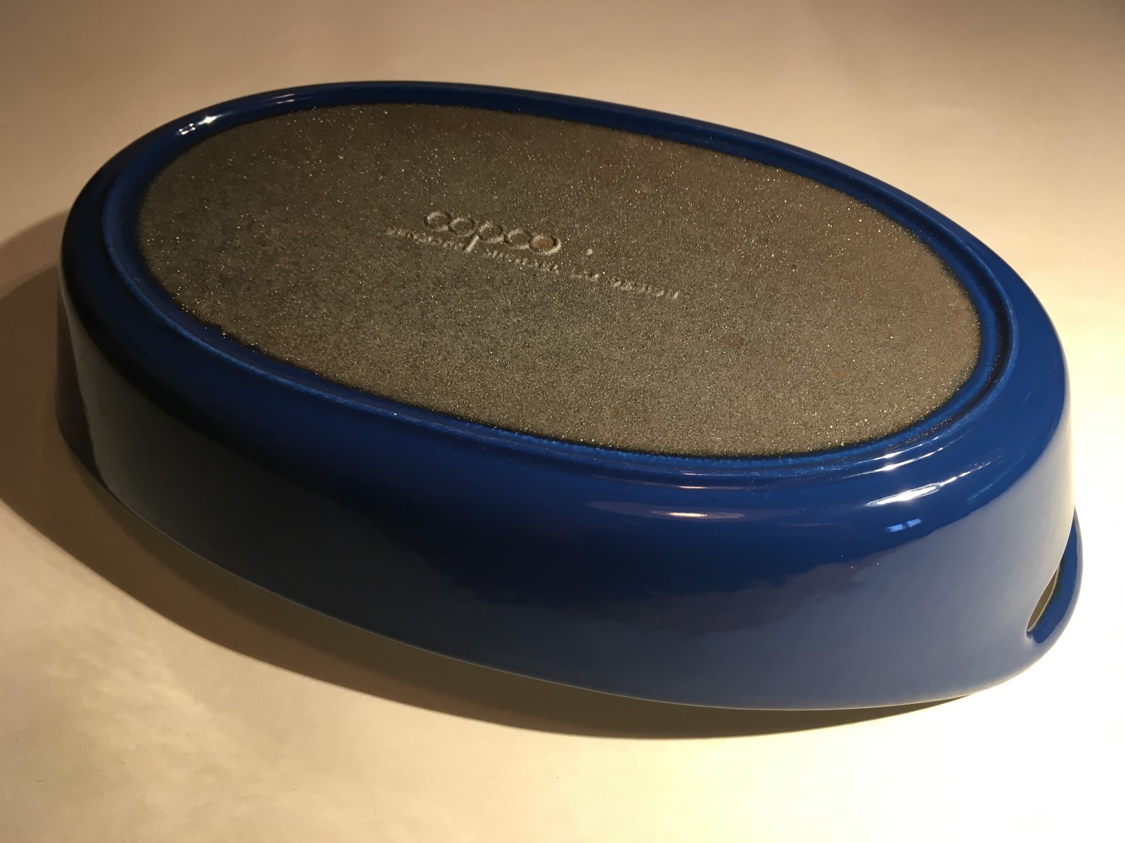 Vintage Copco Michael Lax Design-Denmark, oval, enameled cast iron ...