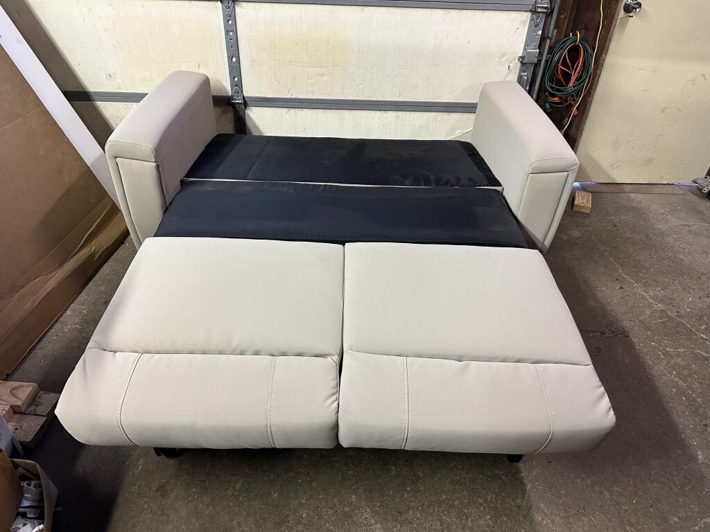Lippert 67" Fold & Tumble Silver / Cream Sofa Bed Couch FT pull-out RV ...