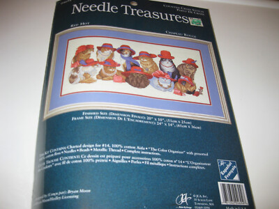 Red Hat Cats, "Red Hot", Needle Treasures Counted Cross Stitch Kit | eBay