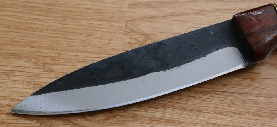 10” Fixed Blade Knife Full Tang Carbon Steel Hand Forged Barbed Wire ...