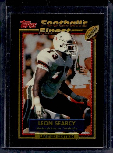 1992 Topps Football's Finest Leon Searcy RC #41 - Pittsburgh Steelers ...