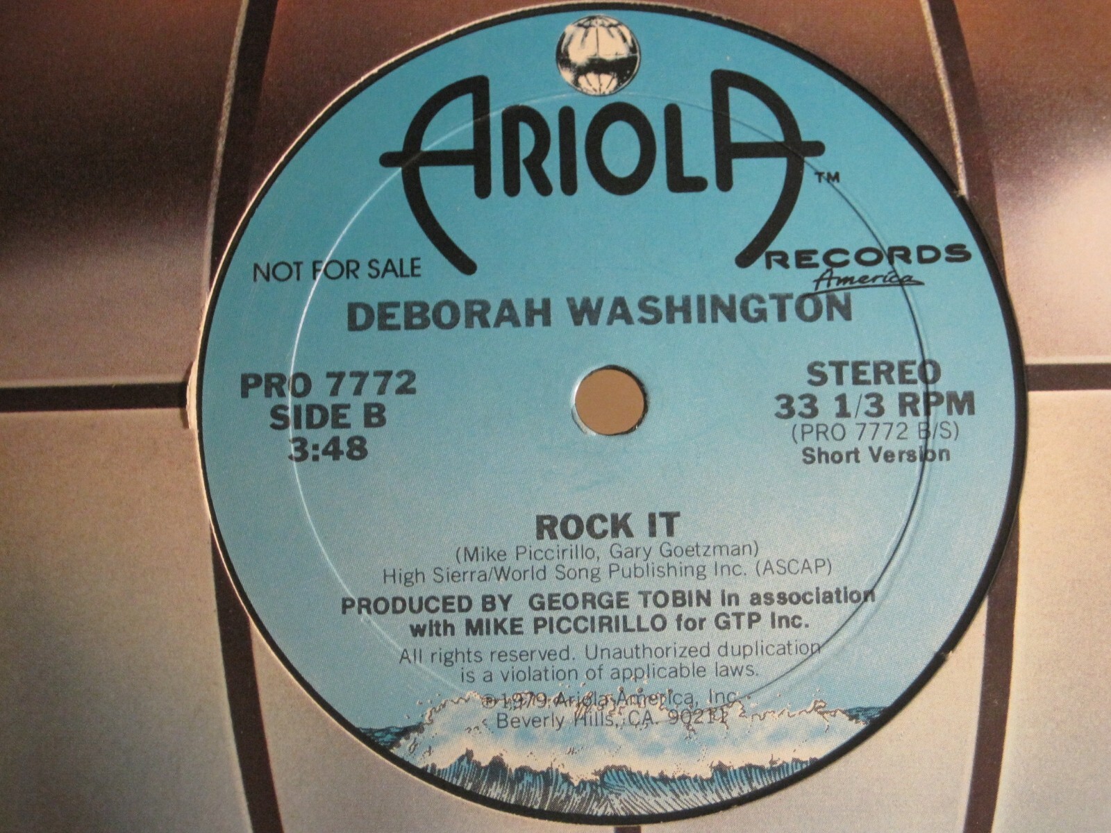 DEBORAH WASHINGTON ROCK IT 12" ORIG '79 ARIOLA PRO 7772 DISCO FUNK SOUL ...