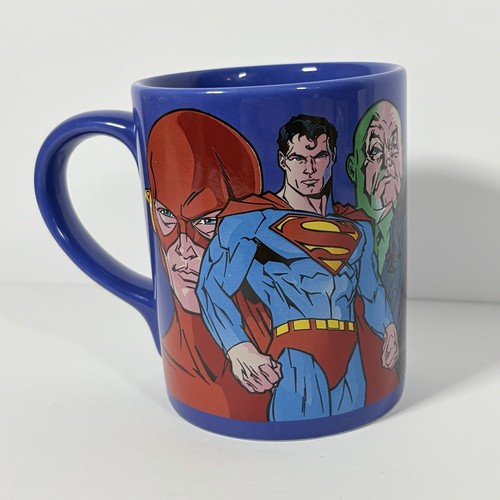 DC Comics Warner Bros Superheroes And Villains Coffee Cup Mug Vintage ...