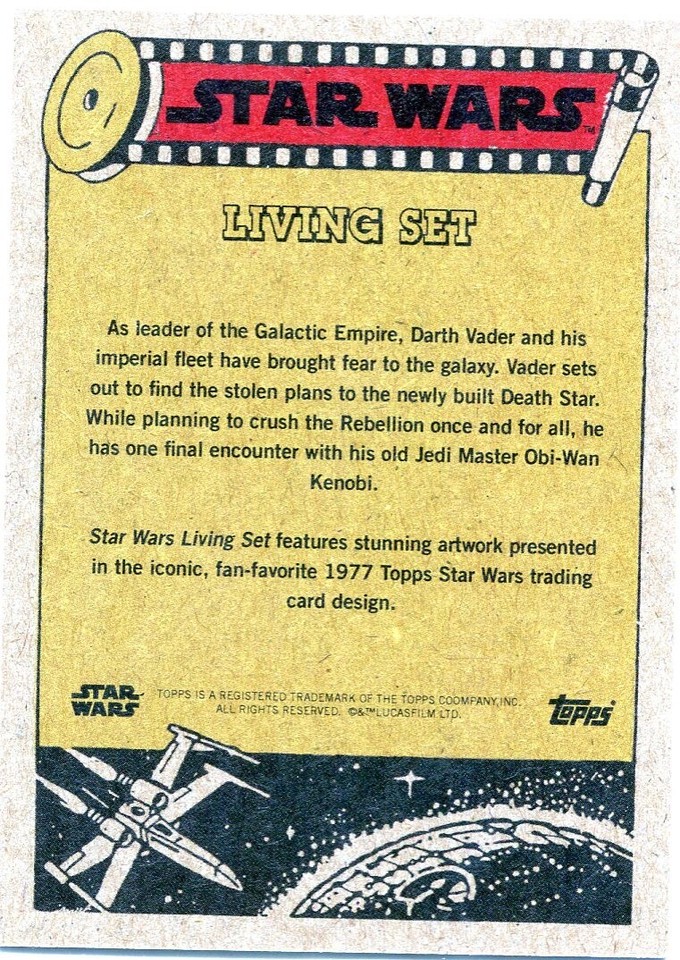 2019 Topps Star Wars *Living Set - Darth Vader* #1 NM- Actual Card ...