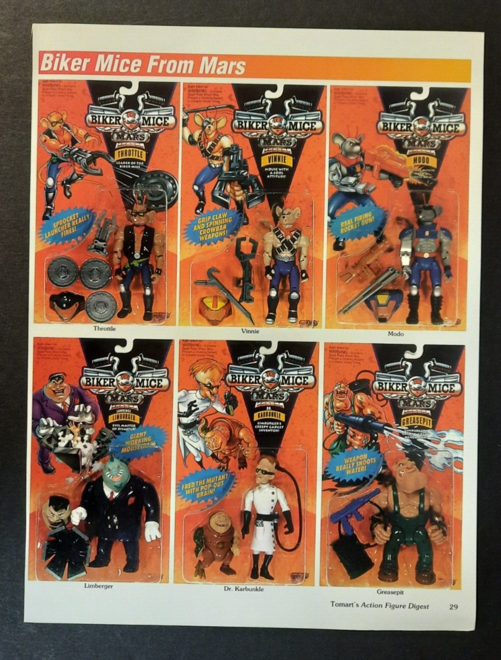 BIKER MICE FROM MARS Action Figures Limberger ~ Magazine Preview Page ...
