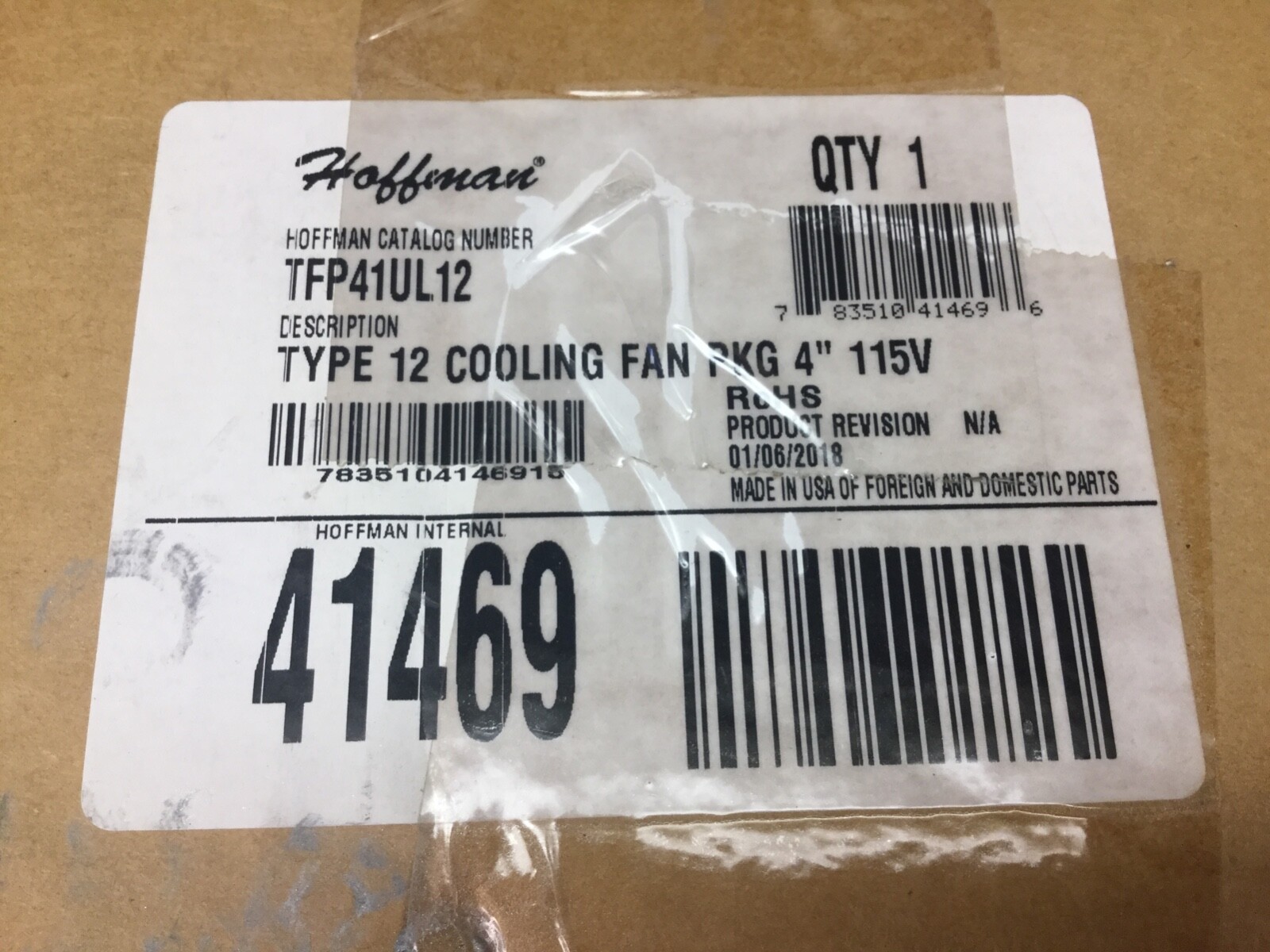 Hoffman TFP41UL12 Type 12 Cooling Fan Pkg 4" 115 V for sale online | eBay