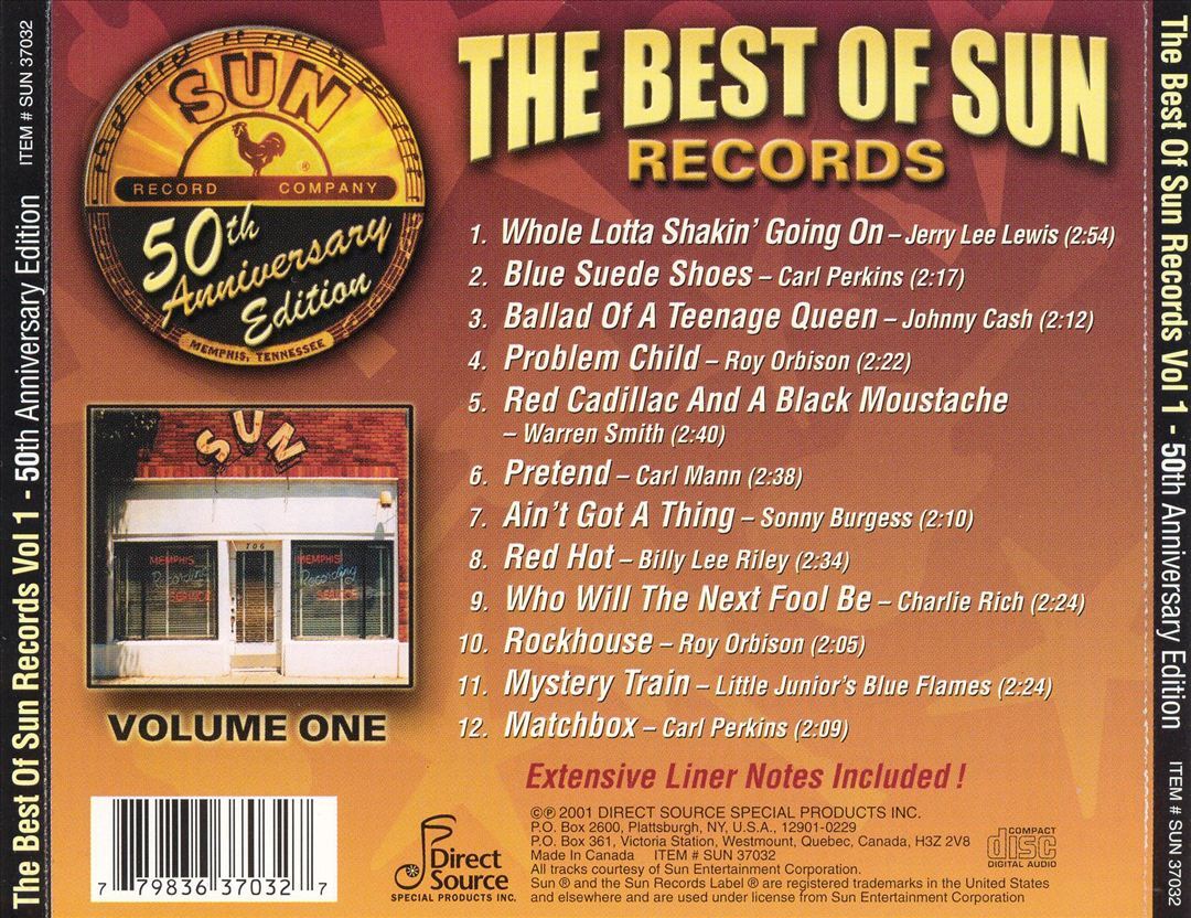 VARIOUS ARTISTS - BEST OF SUN RECORDS: 50TH ANNIVERSARY EDITION, VOL. 1 ...