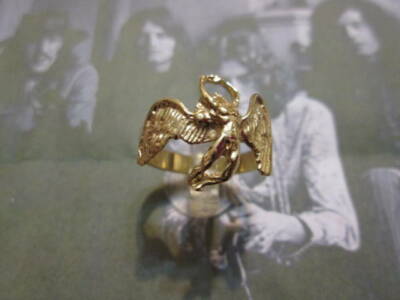 Led Zeppelin angel logo ring made Yellow Gold 18 K- artisan product ...