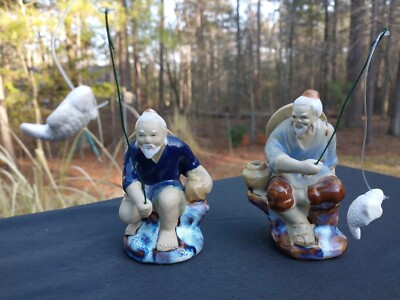 Japanese MUDMEN Glazed Clay Pottery Figurines - Set - Unmarked | eBay