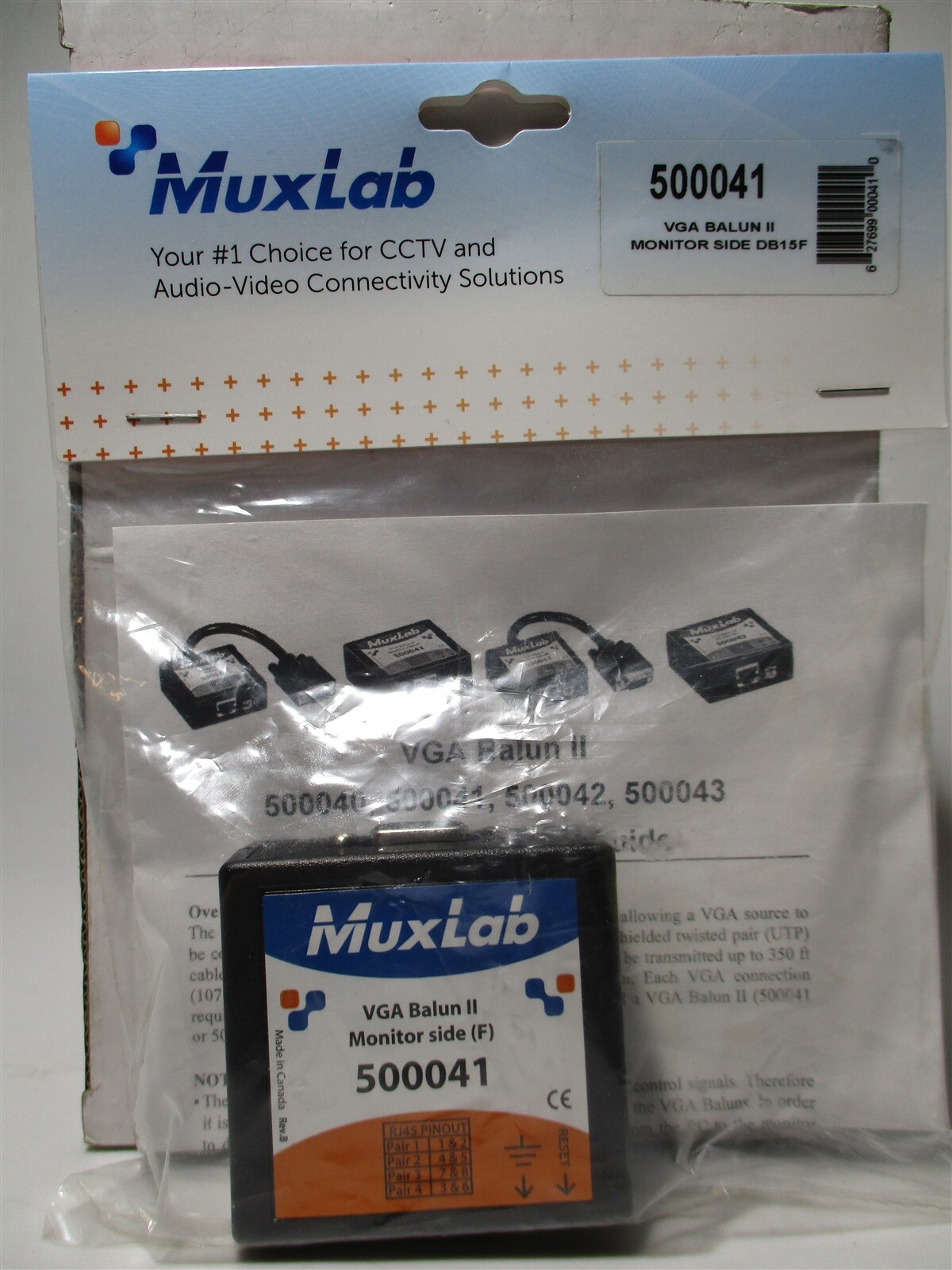 Muxlab (500041) Female Monitor Side Video Source Over Cat5 UTP VGA ...