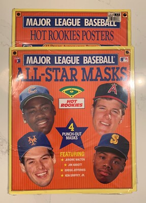 1990 MLB AS Rookie Masks (4) and Posters (12) including Ken Griffey Jr ...