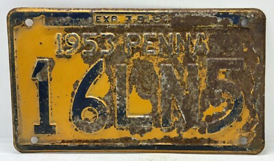 Old 53 PA. Antique Hot Rod Rat Rod Vintage 1953 Pennsylvania license ...