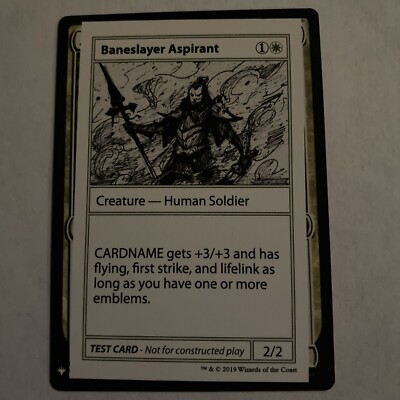 MAGIC MTG BANESLAYER ASPIRANT TEST CARD FROM THE MYSTERY BOOSTER SET ...