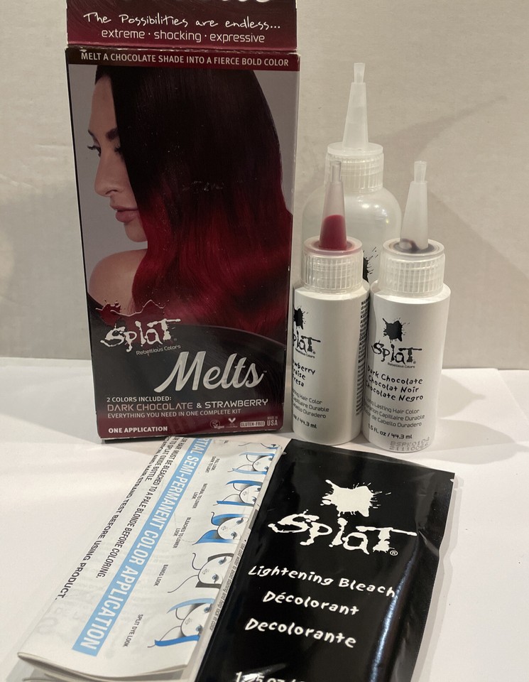 Splat Rebellious Hair Color Melts in Dark Chocolate & Strawberry Hair ...